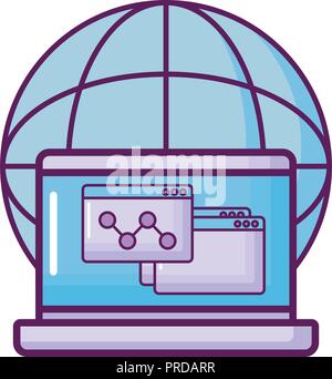 laptop with webpages templates vector illustration design Stock Vector ...