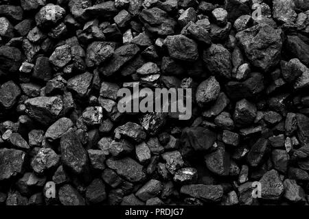 A heap of black natural coal, photo of coal mine background, texture ...