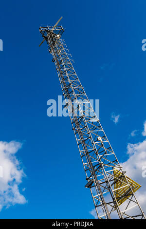 A tall radio and telecoms transmitter mast at Membury Services on the ...