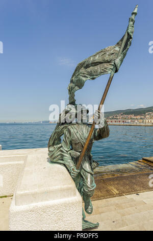 Trieste, Italy. The bronze statue dedicated to the "mule" of Trieste ...