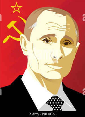 Vladimir Putin and Russia flag Stock Photo - Alamy