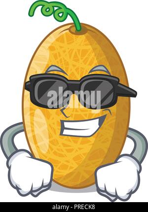 Super cool melon cartoon character on white background vector ...
