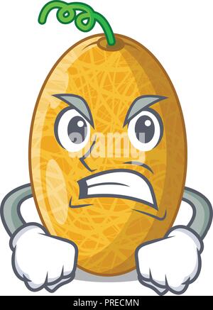 Angry melon, illustration, vector on white background Stock Vector ...