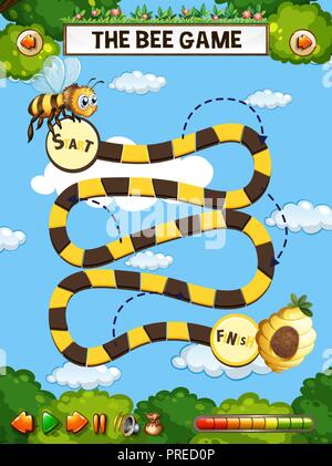 A bee board game template illustration Stock Vector Image & Art - Alamy