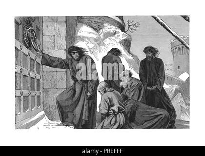 Original artwork of "Henry IV doing penance at Canossa". Published in A ...