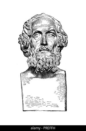 Bust of the blind poet Homer In the Western classical tradition, Homer ...