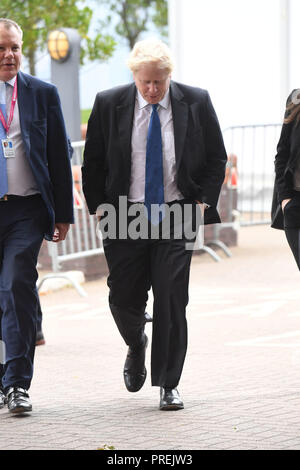 Birmingham, UK. 2 October 2018 - Boris Johnson gives a speech to a ...