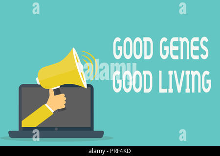 Handwriting text Good Genes Good Living. Internet Concept Inherited ...