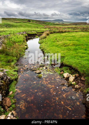 River Ribble, North Yorkshire, England, UK - Stainforth Force waterfall ...