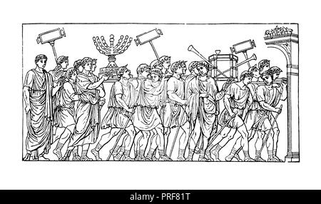 Original artwork of "Treasures of the Temple in the triumph of Titus ...