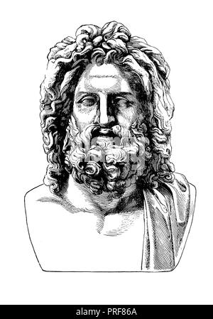 Original artwork of Jupiter, the god of sky and thunder in ancient ...