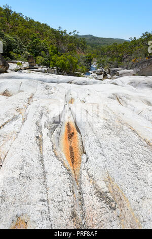 Eroded granite creekbed of Emerald Creek, near Mareeba, Atherton ...
