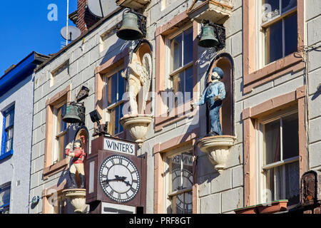Old Father Time statue, in the gardens of Sandringham House, Norfolk ...