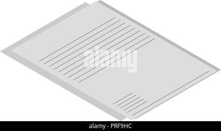 Isometric icon of a notepad with a curled corner showing lined paper ...