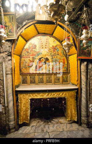 Bethlehem, Church of the Nativity, the Star of Bethlehem at the Grotto ...
