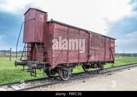 Former cattle train wagon used for jewish people transportation to ...