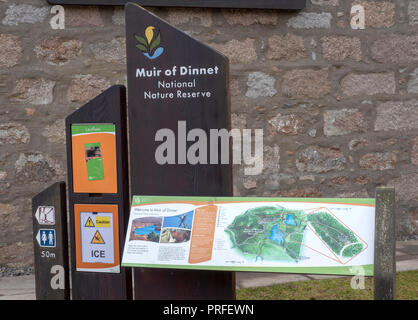 Signs at the Muir Of Dinnet National Nature Reserve Dinnet, By Ballater ...