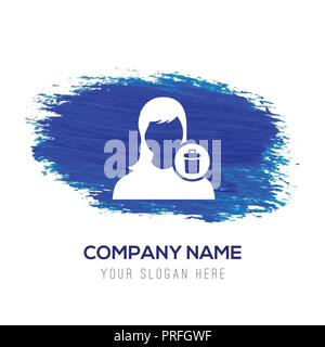 Delete user icon. - Blue watercolor background Stock Vector Image & Art ...