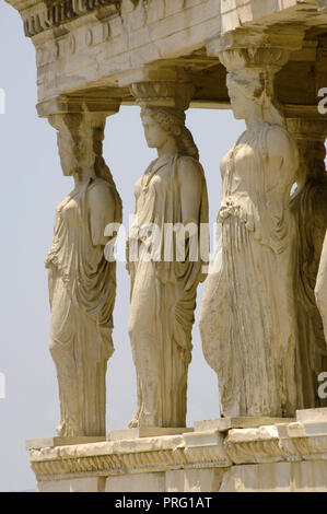 Greek Greece Kariatide Woman Erechtheion caryatids caryatid Stock Photo ...