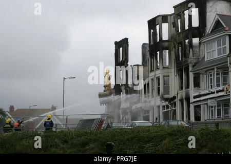 Penhallow Hotel burns down, Newquay Cornwall UK Stock Photo - Alamy