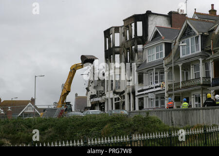 Penhallow Hotel burns down, Newquay Cornwall UK Stock Photo - Alamy