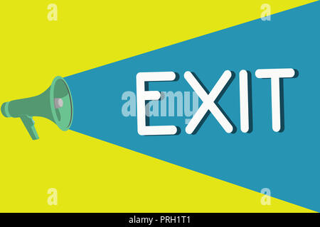 Handwriting text Exit. Concept meaning A way out Ramp where traffic can ...