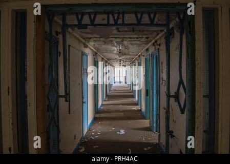 Jail cell doors at an abandoned prison in Guelph Ontario Canada Stock ...