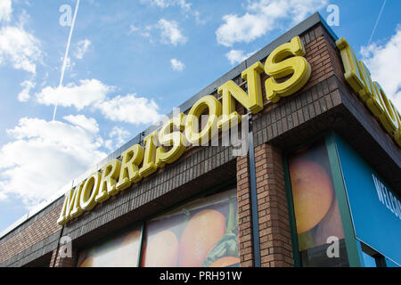 Morrisons Supermarket Chain Logo Signage Storefront Stock Photo - Alamy