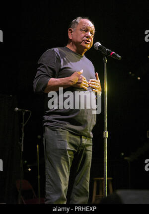 Topeka, Kansas, USA, September 17, 2014 Cheech Marin sings while Tommy ...