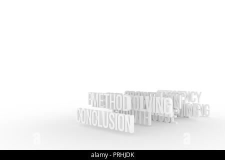Conclusion, business conceptual colorful 3D rendered words. Background ...