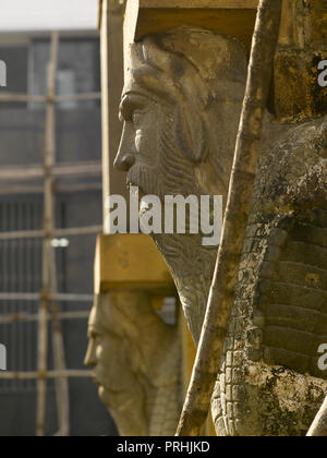A lamassu statue as a deity at the entrance of Parsi Fire Temple in ...