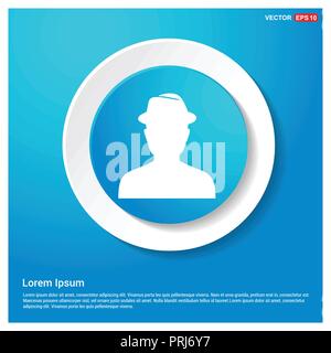 Spy User icon Abstract Blue Web Sticker Button - Free vector icon Stock ...