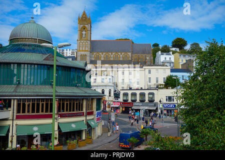 Typical British high street, Torquay, Devon, England, UK Stock Photo ...