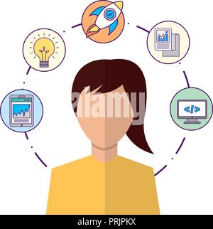 portrait of woman coding programmer Stock Vector Image & Art - Alamy
