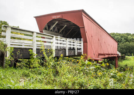 The historic Roseman covered bridge, Winterset, Madison County, Iowa ...
