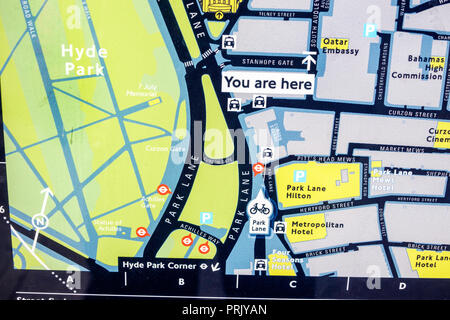 A map of Mayfair, London Stock Photo - Alamy