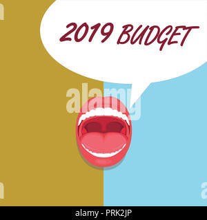 Handwriting text Budget 2019. Concept meaning New year estimate of ...