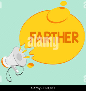 Writing note showing Farther. Business photo showcasing Greater ...