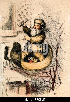 Santa on Sleigh, Roof Stock Photo - Alamy