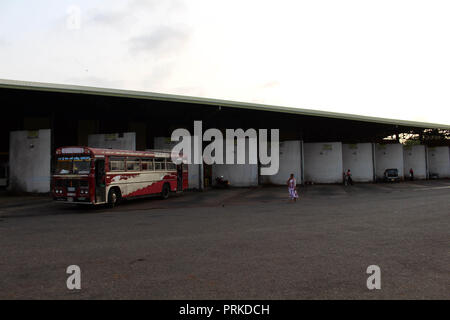Translation: The Dambulla bus terminal, going to Sigiriya in the ...