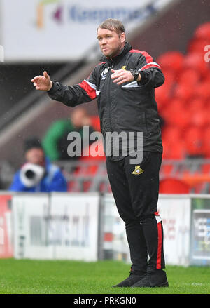 Grant McCann manager of Doncaster Rovers during the Carabao Cup match ...