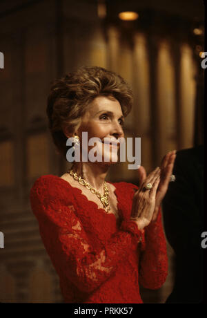 First Lady Nancy Reagan applauds as, from left, Richard Cavoli, Tyrone ...