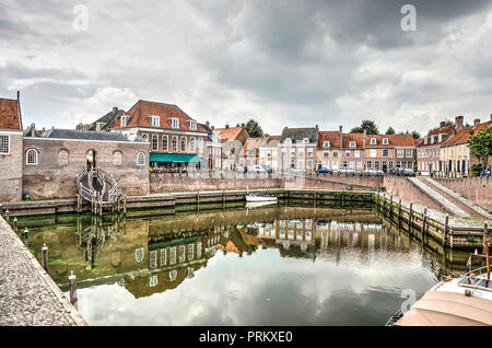 Heusden, The Netherlands, August 21, 2018: historic houses and other ...