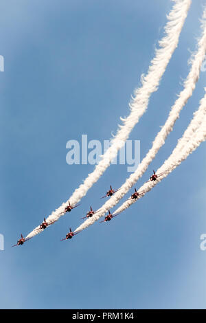 The Royal Airforce Aerobatics Team, The Red Arrows performing at the ...