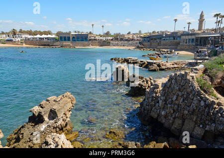 The harbor Sebastos at Caesarea Maritima , Israel - It was built in the ...
