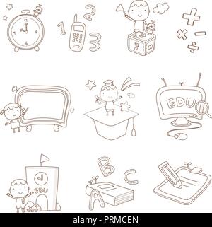 Back to school education supplies and mathematics formula on green ...