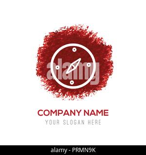 Compass navigation icon - Red WaterColor Circle Splash Stock Vector ...