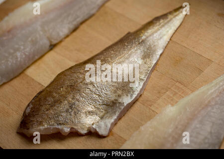 Fillets from pouting, Trisopterus luscus, that were caught boat fishing ...