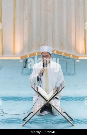 Muslims pray at the Cologne Central Mosque in Cologne, Germany, Friday ...