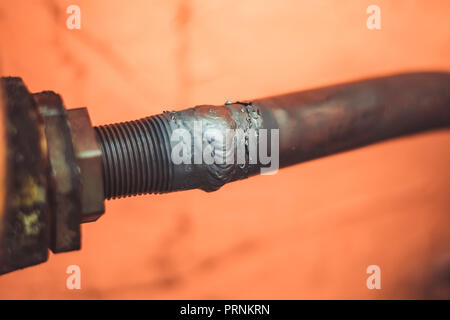 the radiator is broken, sawed off the end Stock Photo - Alamy